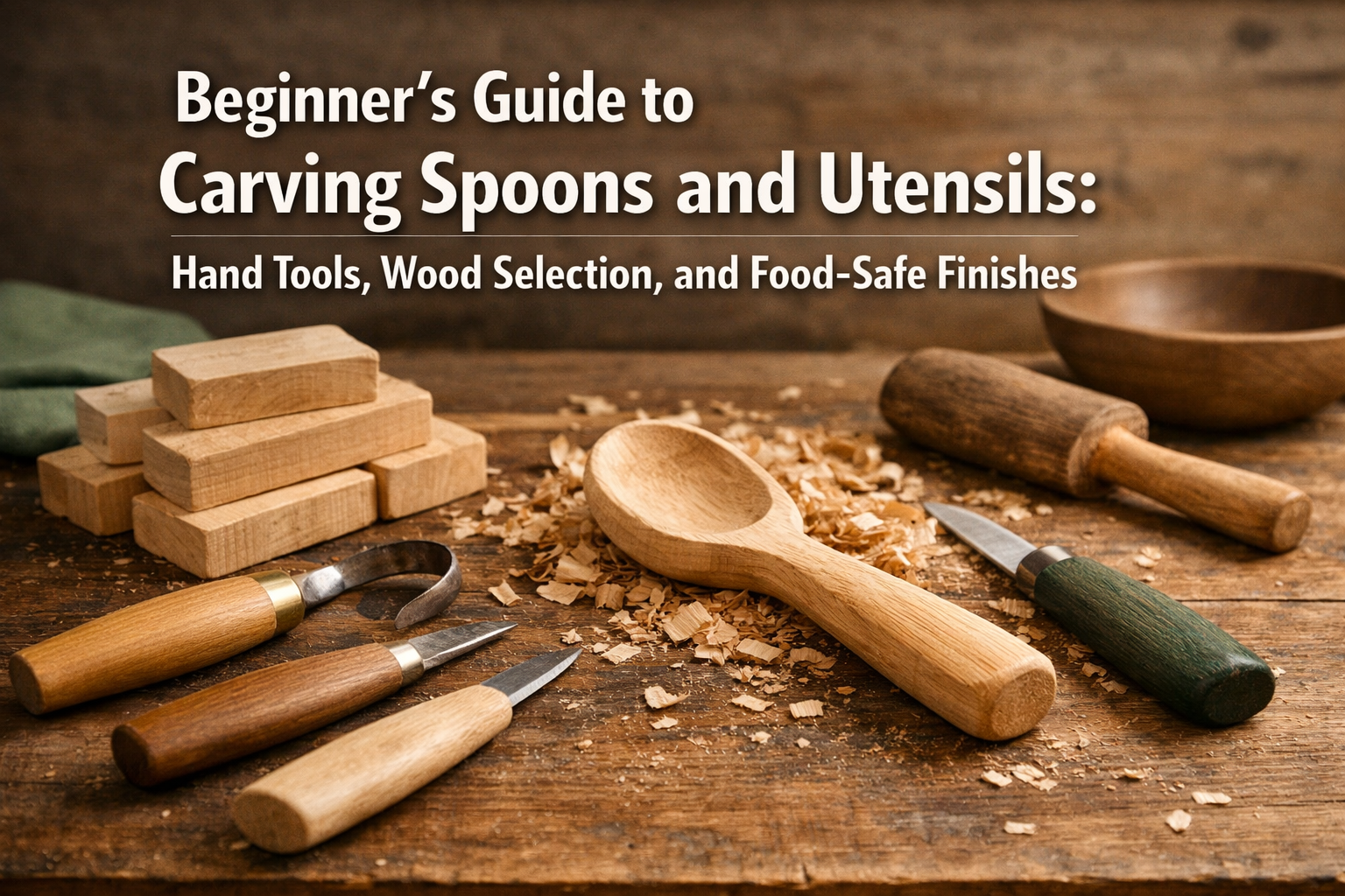 Beginner's Guide to Carving Spoons and Utensils: Hand Tools, Wood