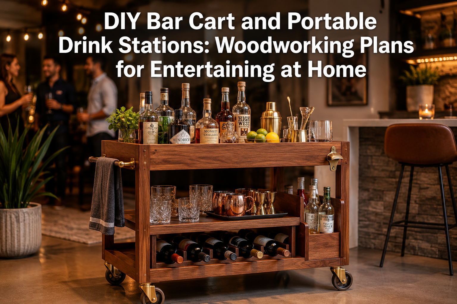 DIY Bar Cart and Portable Drink Stations: Woodworking Plans for